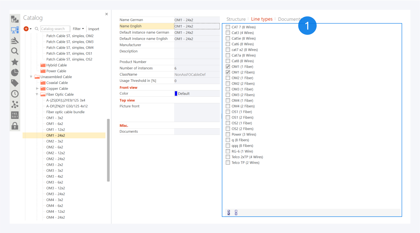 Cable Definition Properties